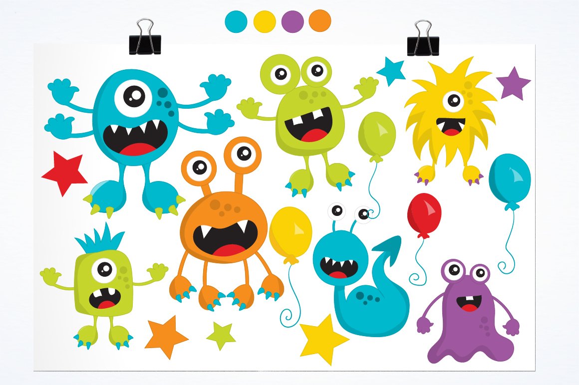 Party Monsters graphics and illustrations