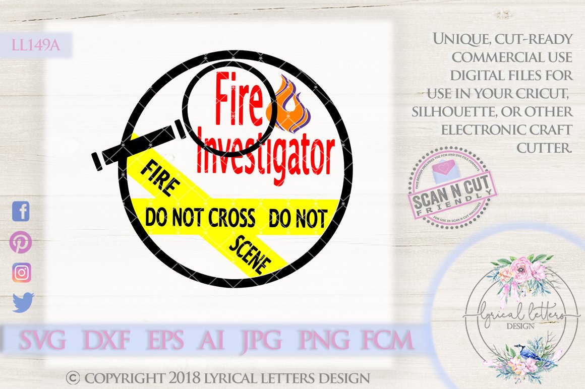 Fire Investigator Occupation SVG Cut File LL149A (118135) | SVGs ...