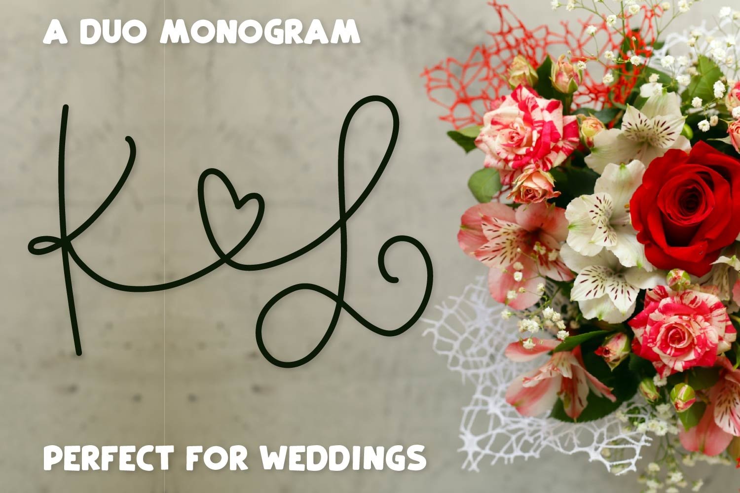 Couple Monoline Monogram Font - Perfect For Weddings! (254329 ...