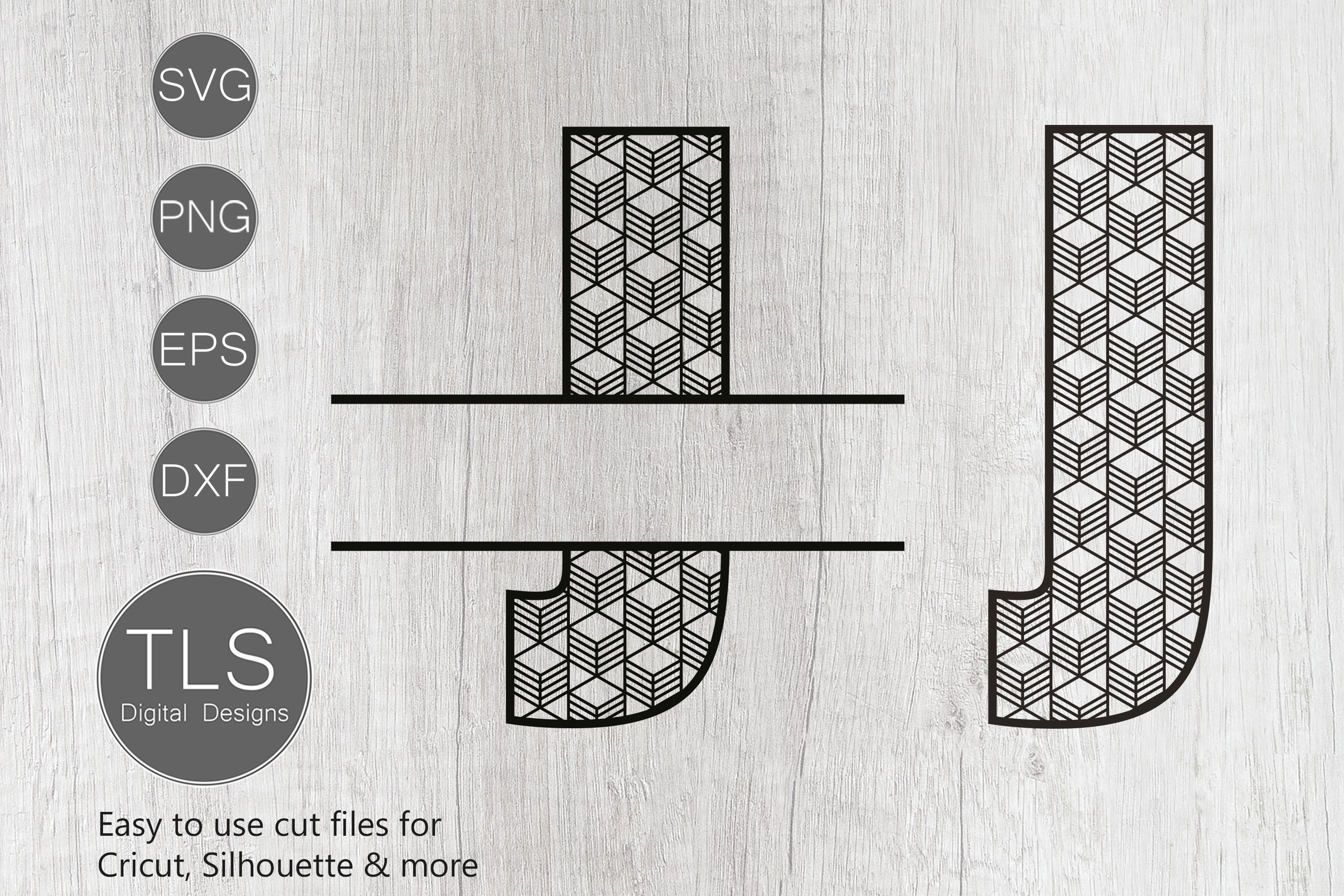 Split monogram Letter J SVG, Geometric Letter J SVG (384266) | Cut ...