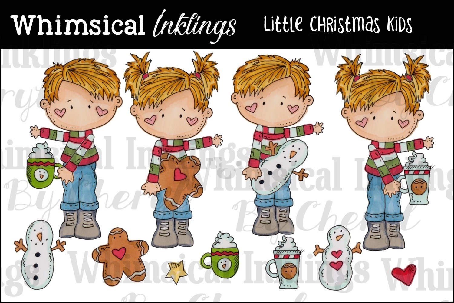 Little Christmas Kids Clipart Collection