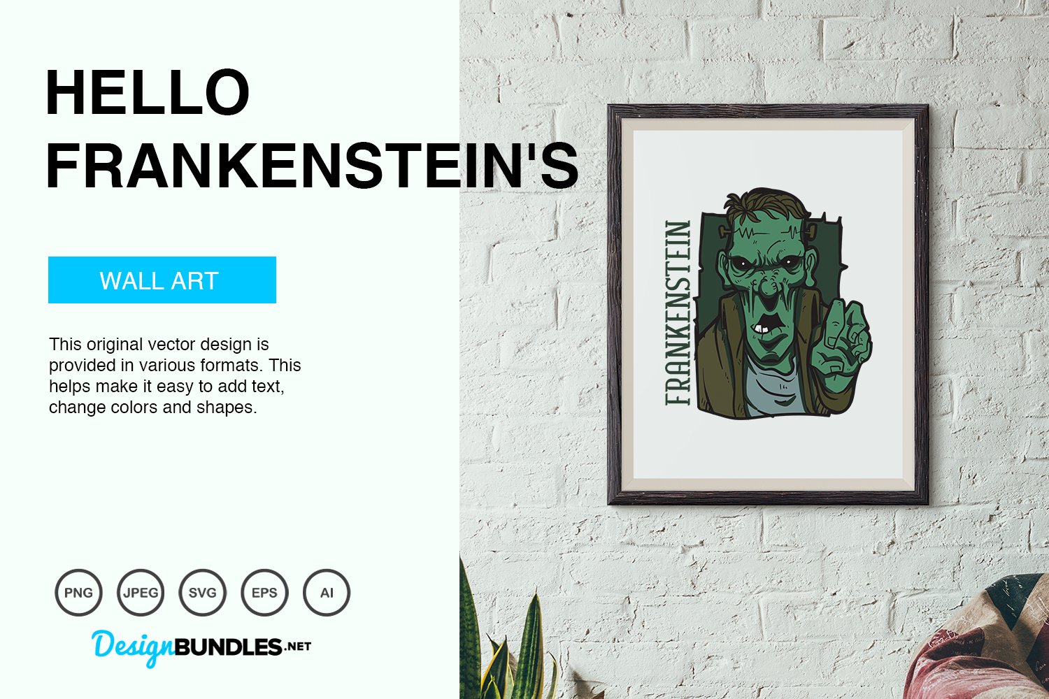 Hello Frankenstein Vector Illustration