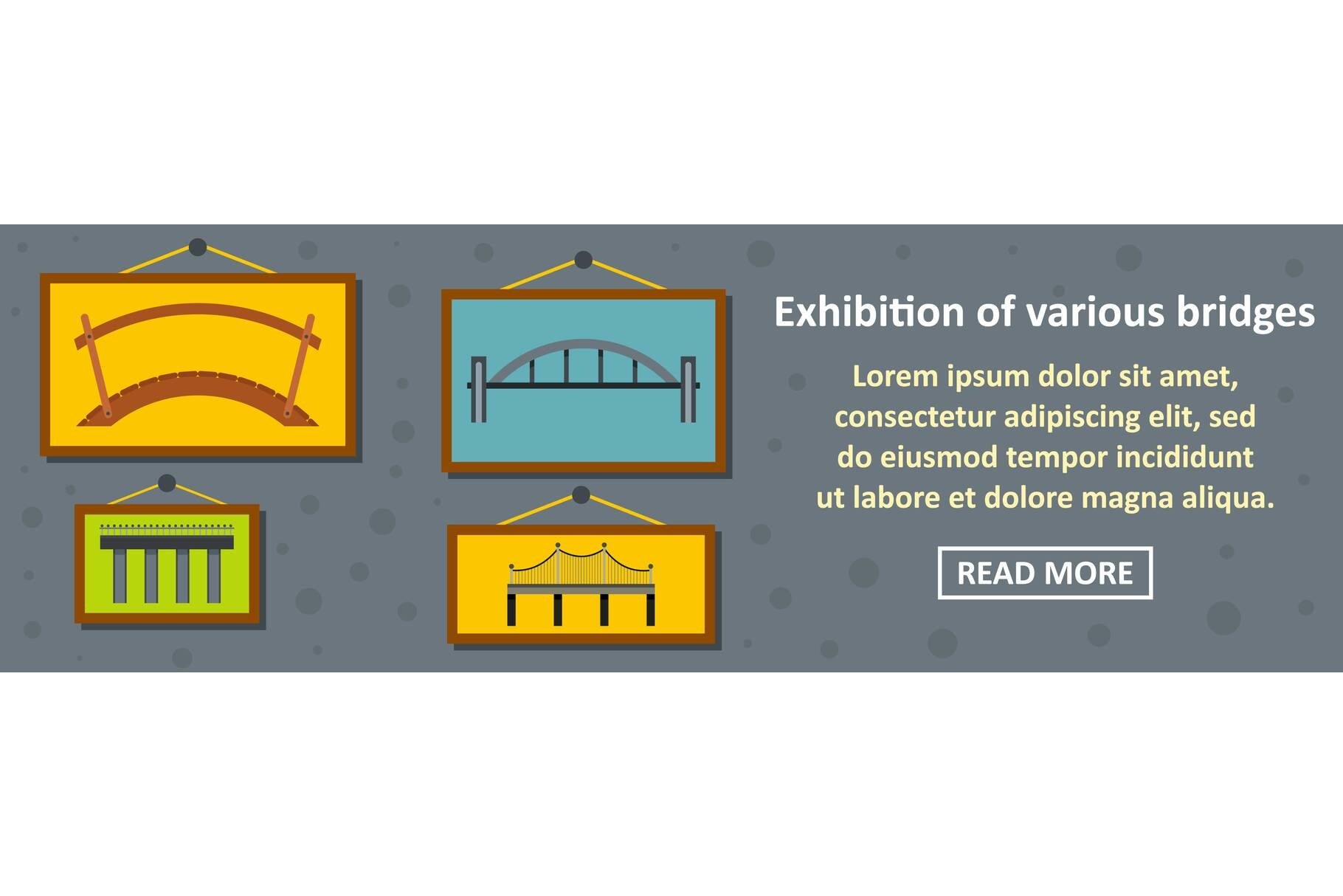 Exhibition of various bridges banner horizontal concept (497506 ...