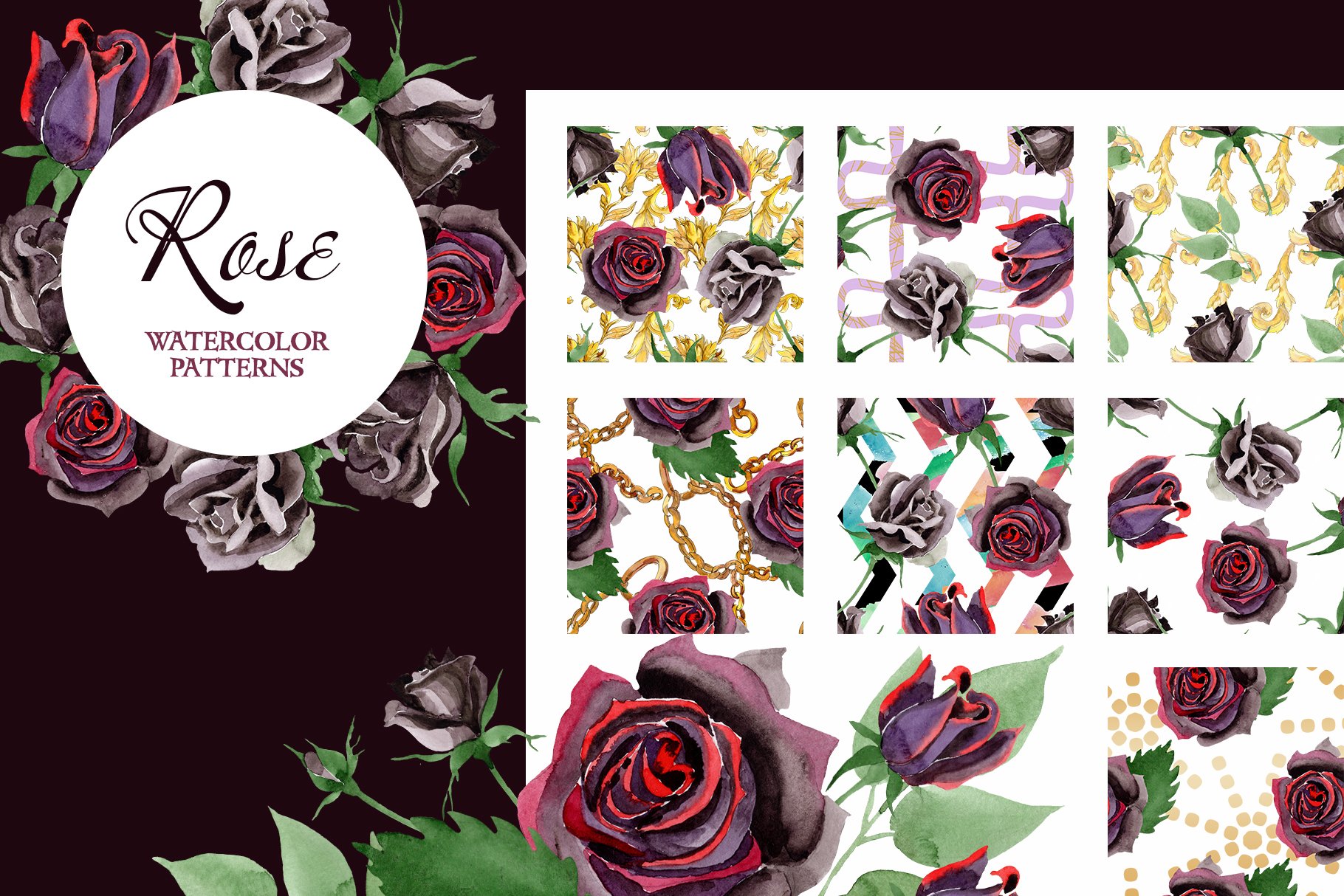 Exclusive black rose watercolor png (245030) | Illustrations | Design ...