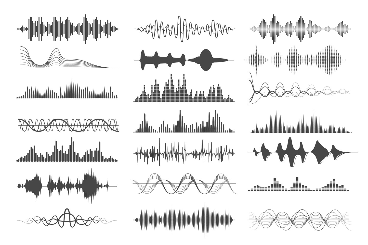 Sound wave charts (1247456) | Illustrations | Design Bundles