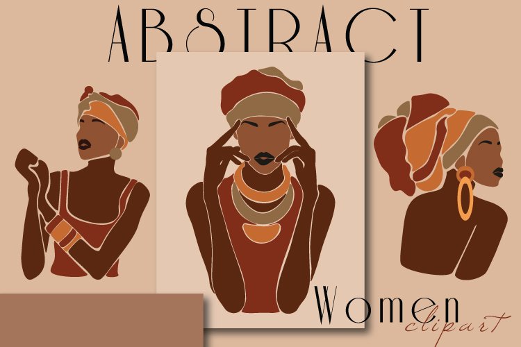 Abstract Women Clipart. Modern Female Illustrations. Vector. (1208330 ...