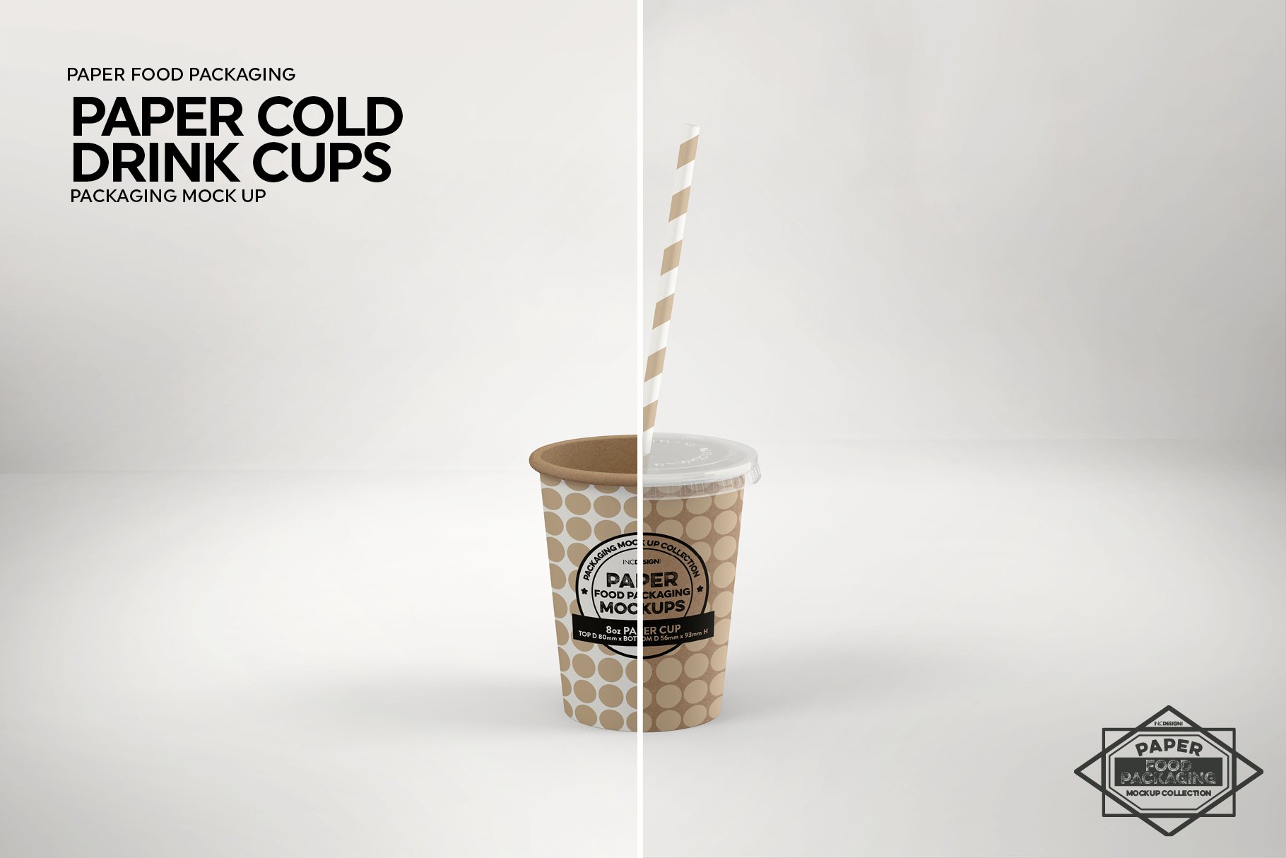 Paper Drink Cups Packaging Mockup (247438) | Branding | Design Bundles