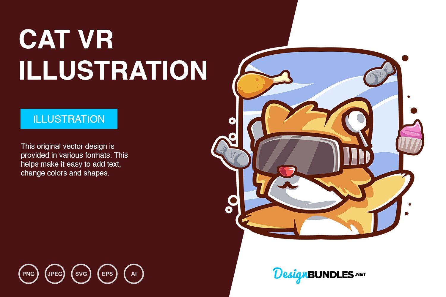 Cat VR Vector Illustration