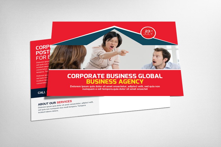 Global Business Postcard Template (459844) | Flyers | Design Bundles