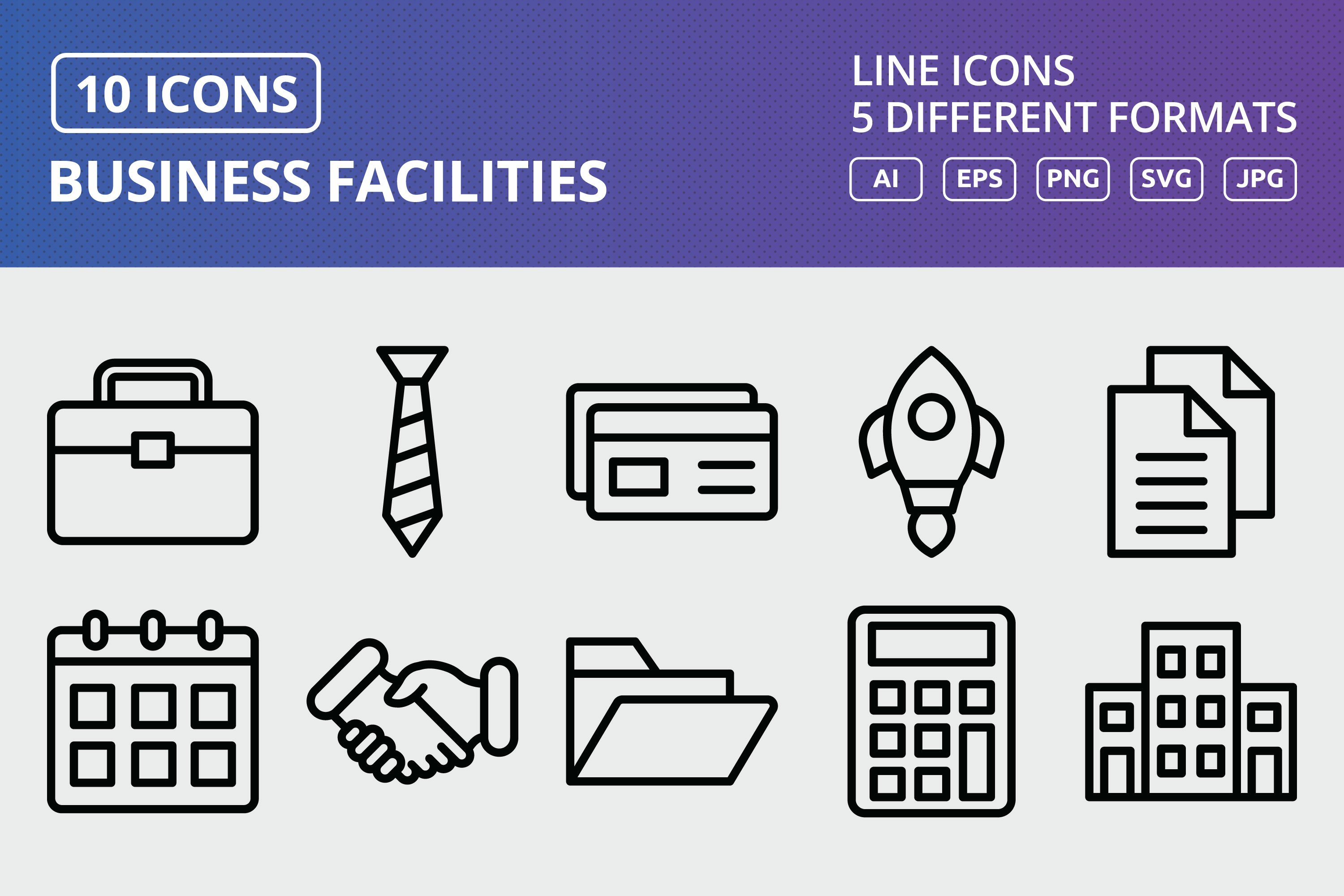Vector Business Facilities Icon Set (2175864) | Icons | Design Bundles