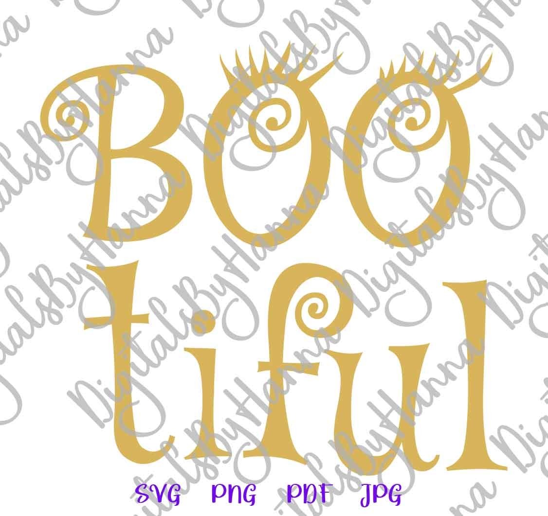Halloween Funny Sign Cute Lettering Bootiful Sublimation PNG (301528 ...