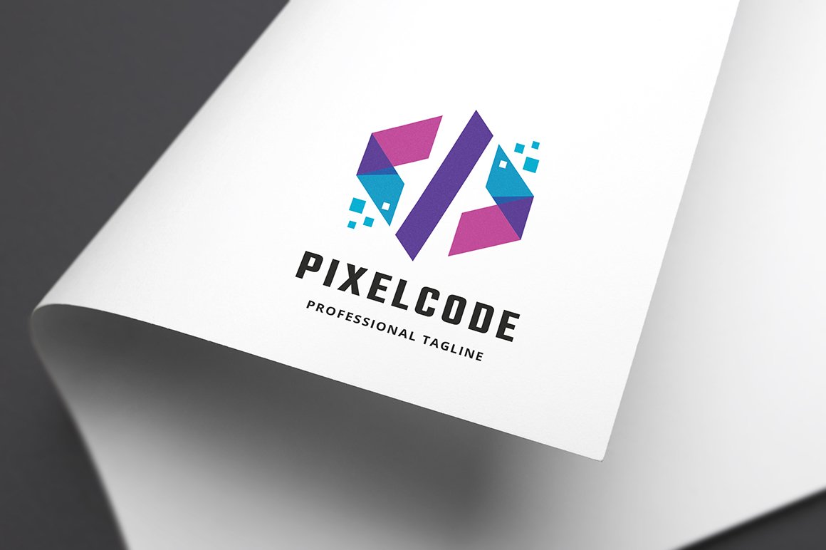 Pixel Code Logo (670394) | Logos | Design Bundles
