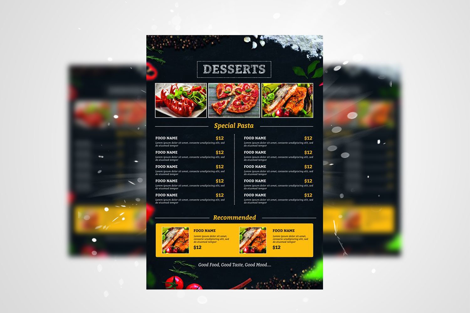 Restaurant Food Menu Flyer (568416) | Flyers | Design Bundles