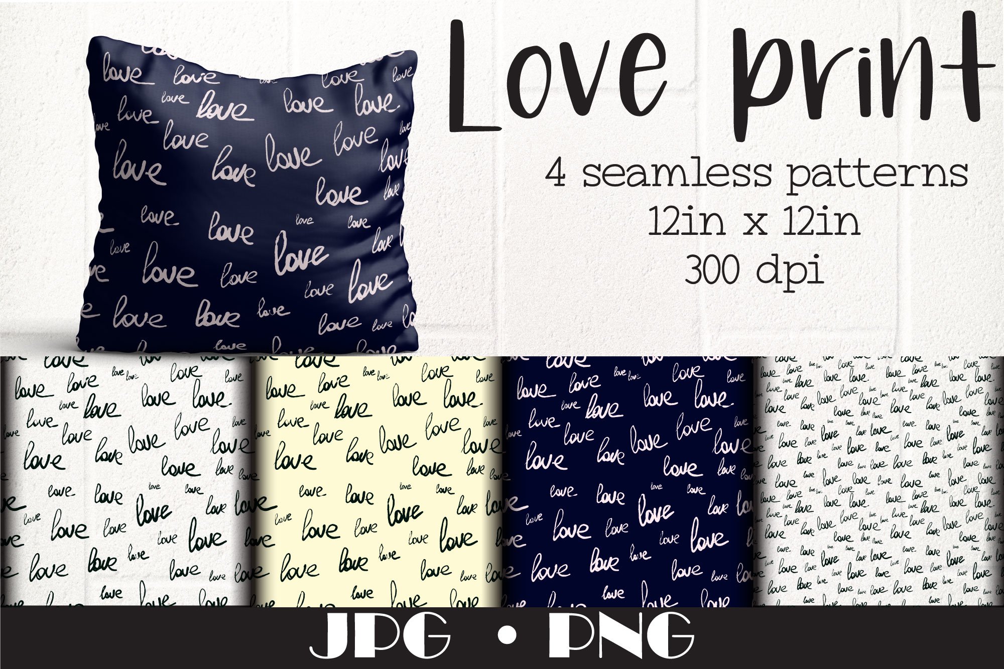 Printable Valentine, Love Seamless pattern (912700) | Patterns | Design ...
