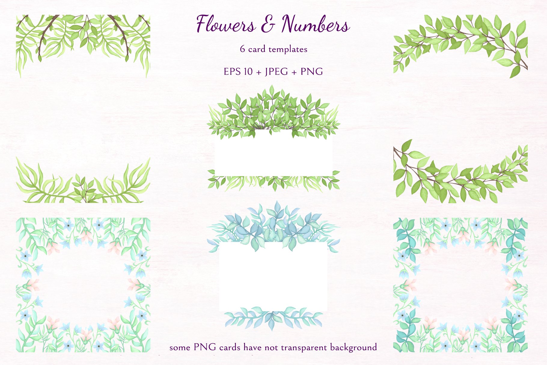 Flowers & Numbers (540691) | Illustrations | Design Bundles