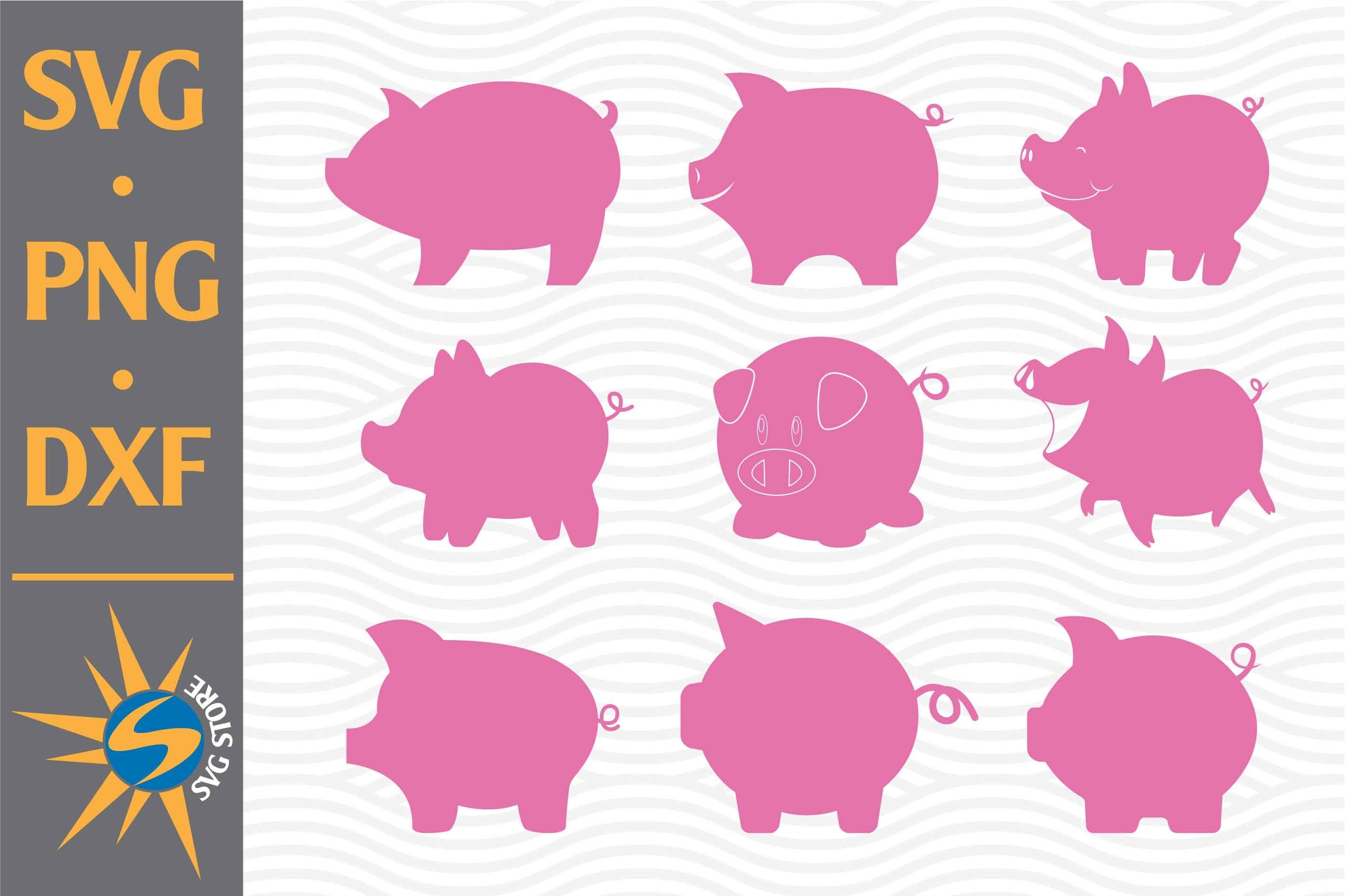 Pig SVG, PNG, DXF Digital Files Include (740719) | SVGs | Design Bundles