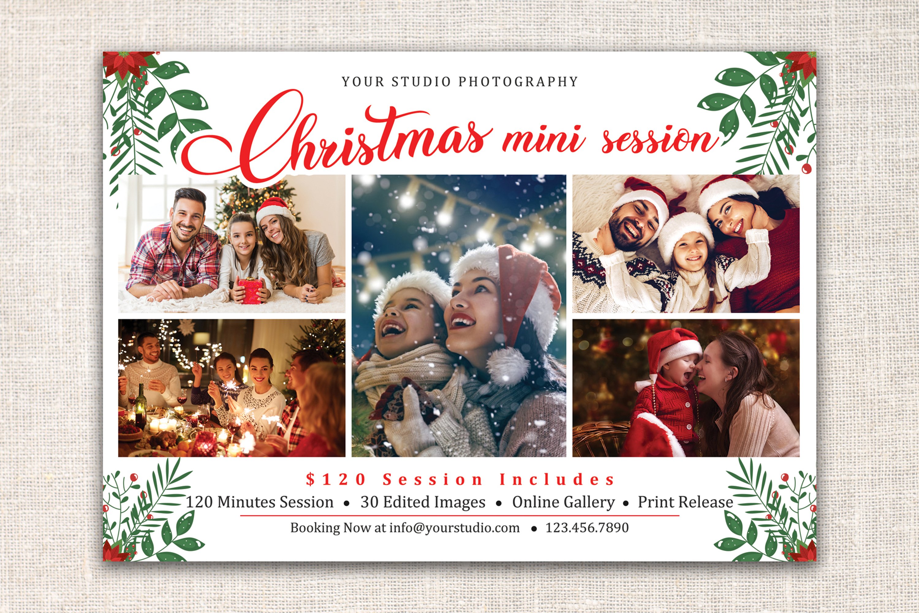 Christmas Mini Session Template (921556) | Flyers | Design Bundles