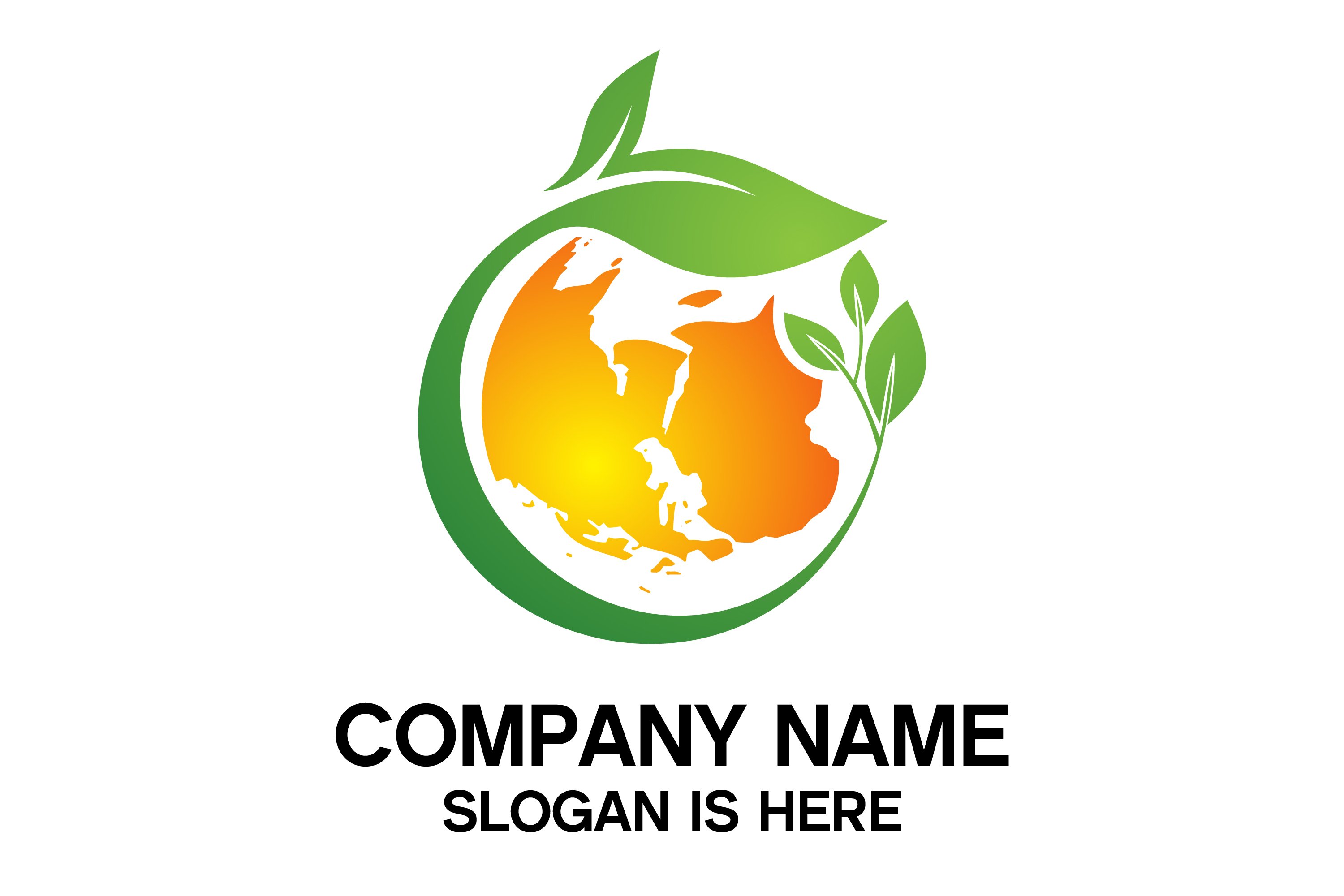 earth and leaf logo combination (511644) | Logos | Design Bundles