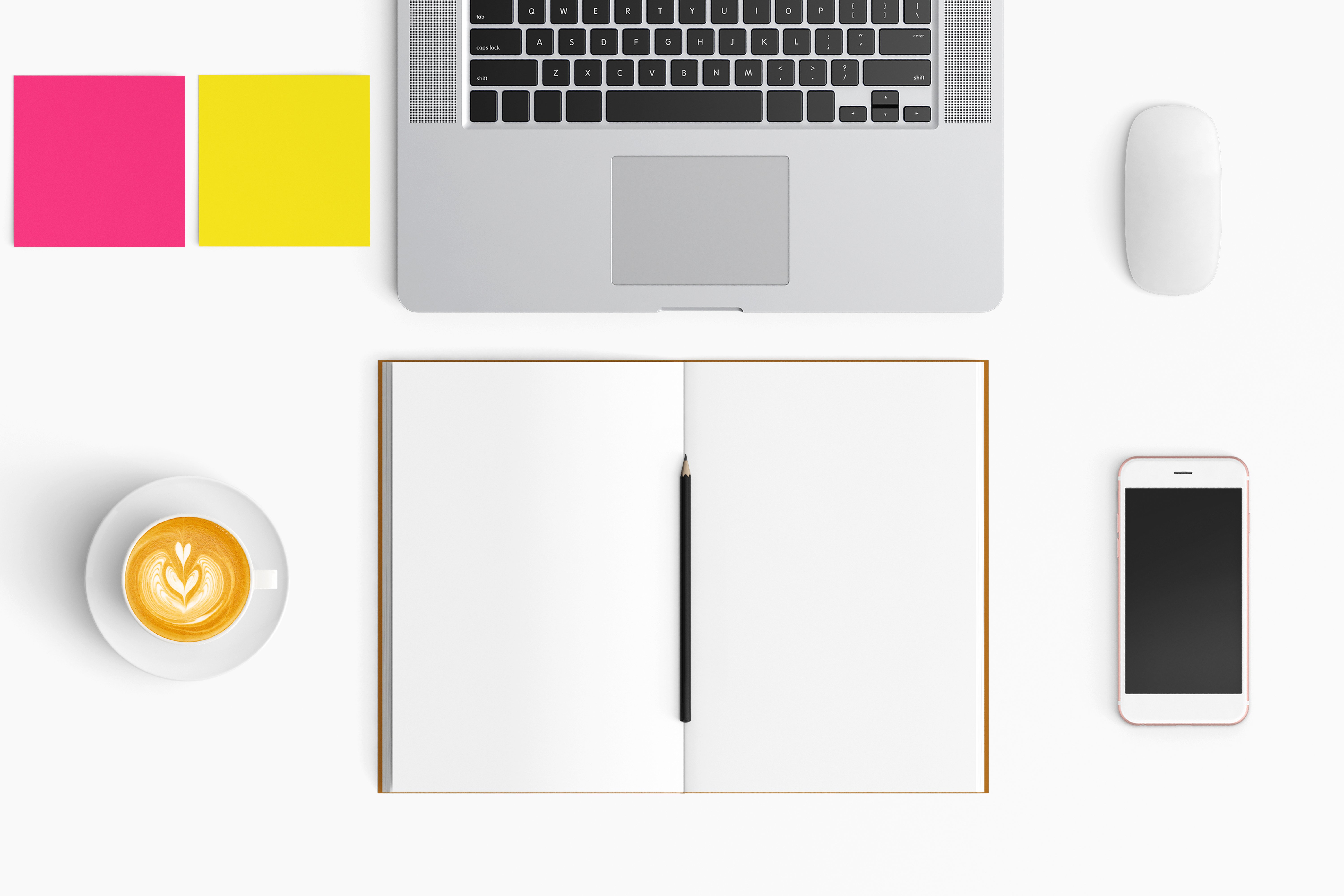 Modern workplace. Top view. Flat lay style. 25 (55345) | Business ...