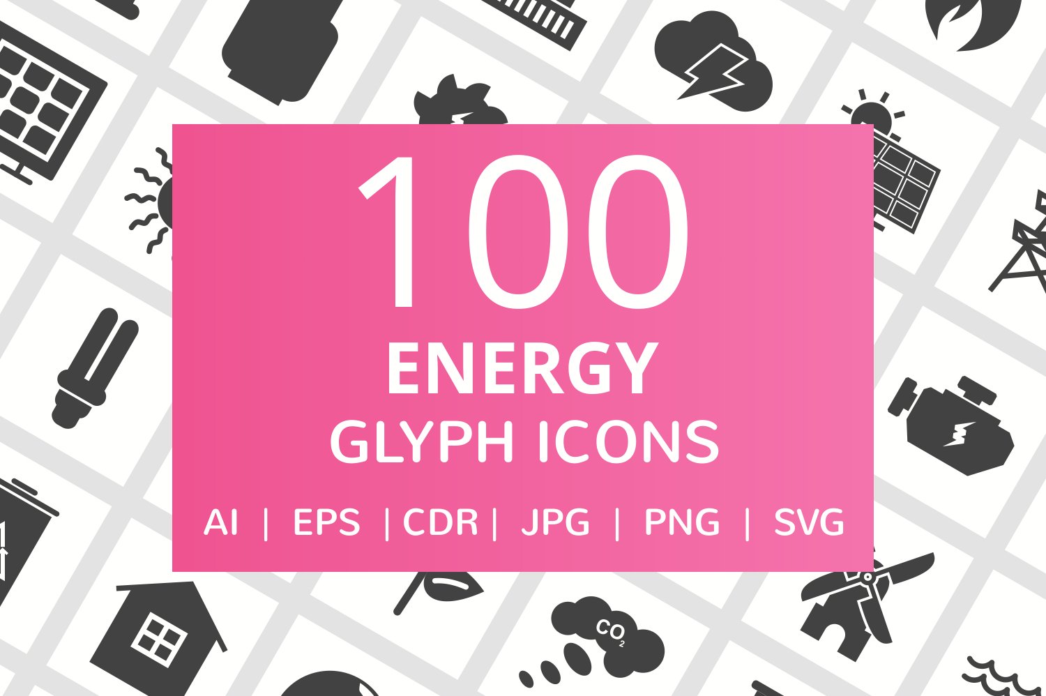 100 Energy Glyph Icons (59609) | Icons | Design Bundles