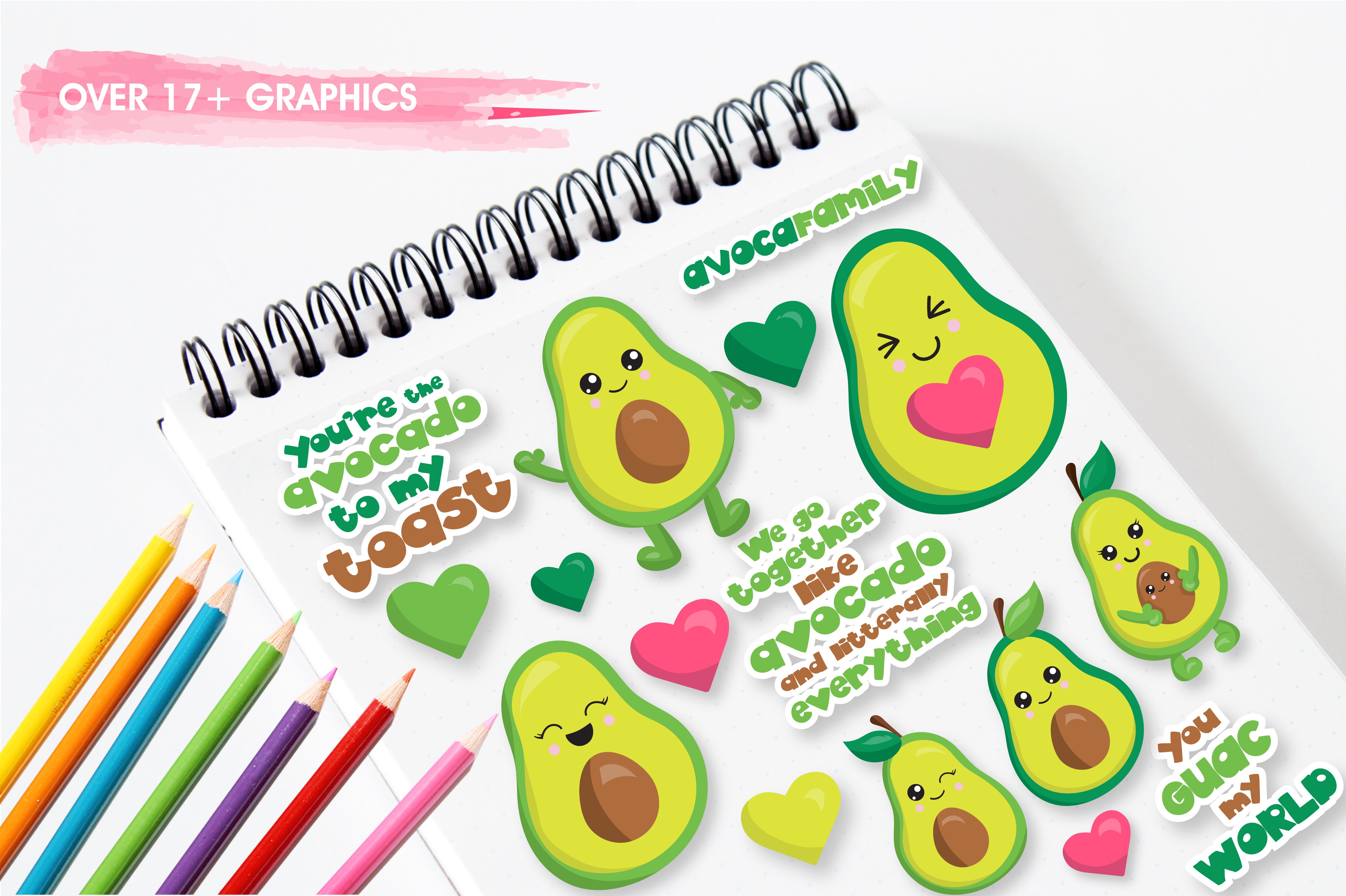 Avocado graphics and illustrations (84805) | Illustrations | Design Bundles