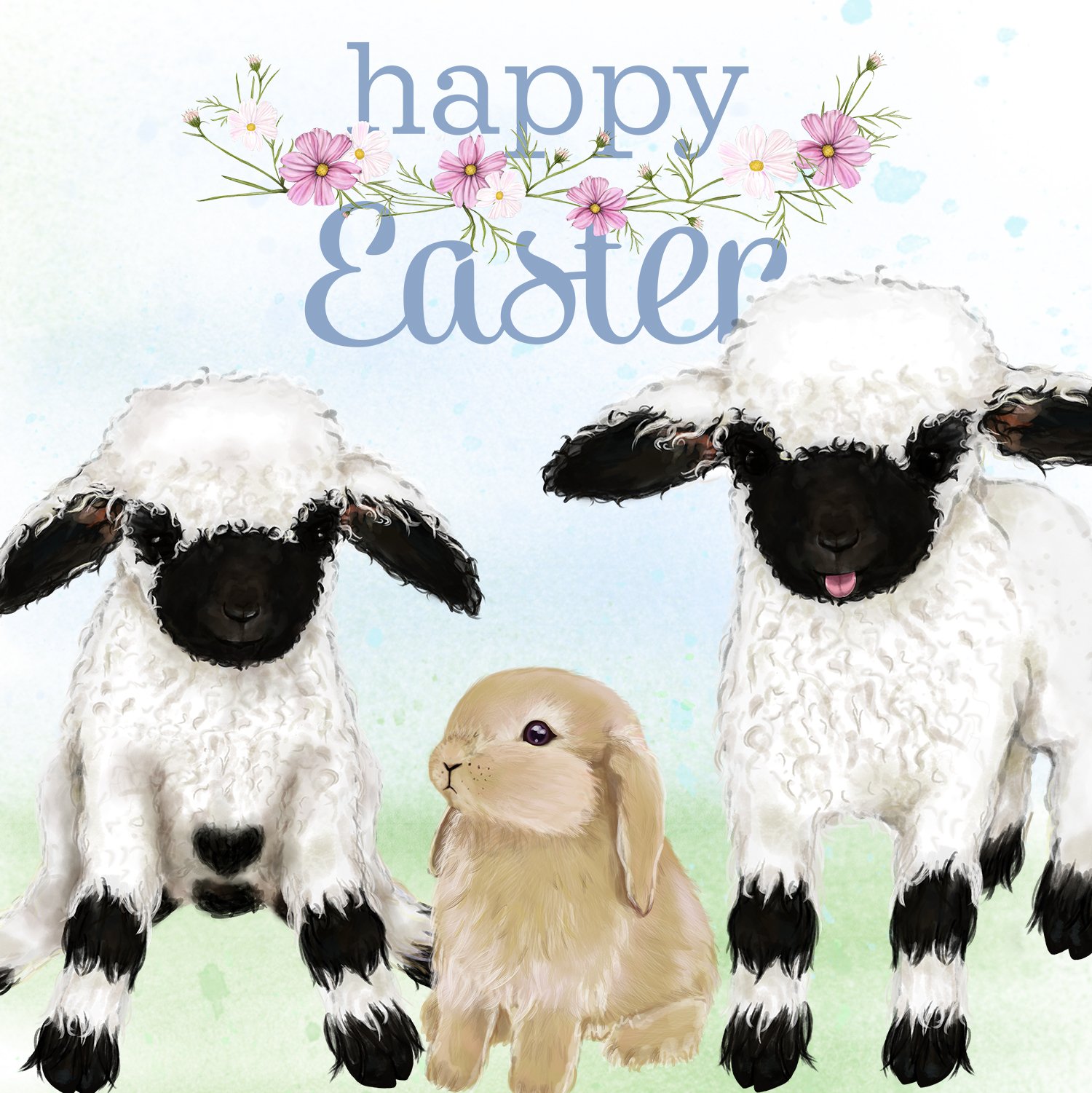 Happy Easter Farm Animals - Clipart (368398) | Illustrations | Design ...
