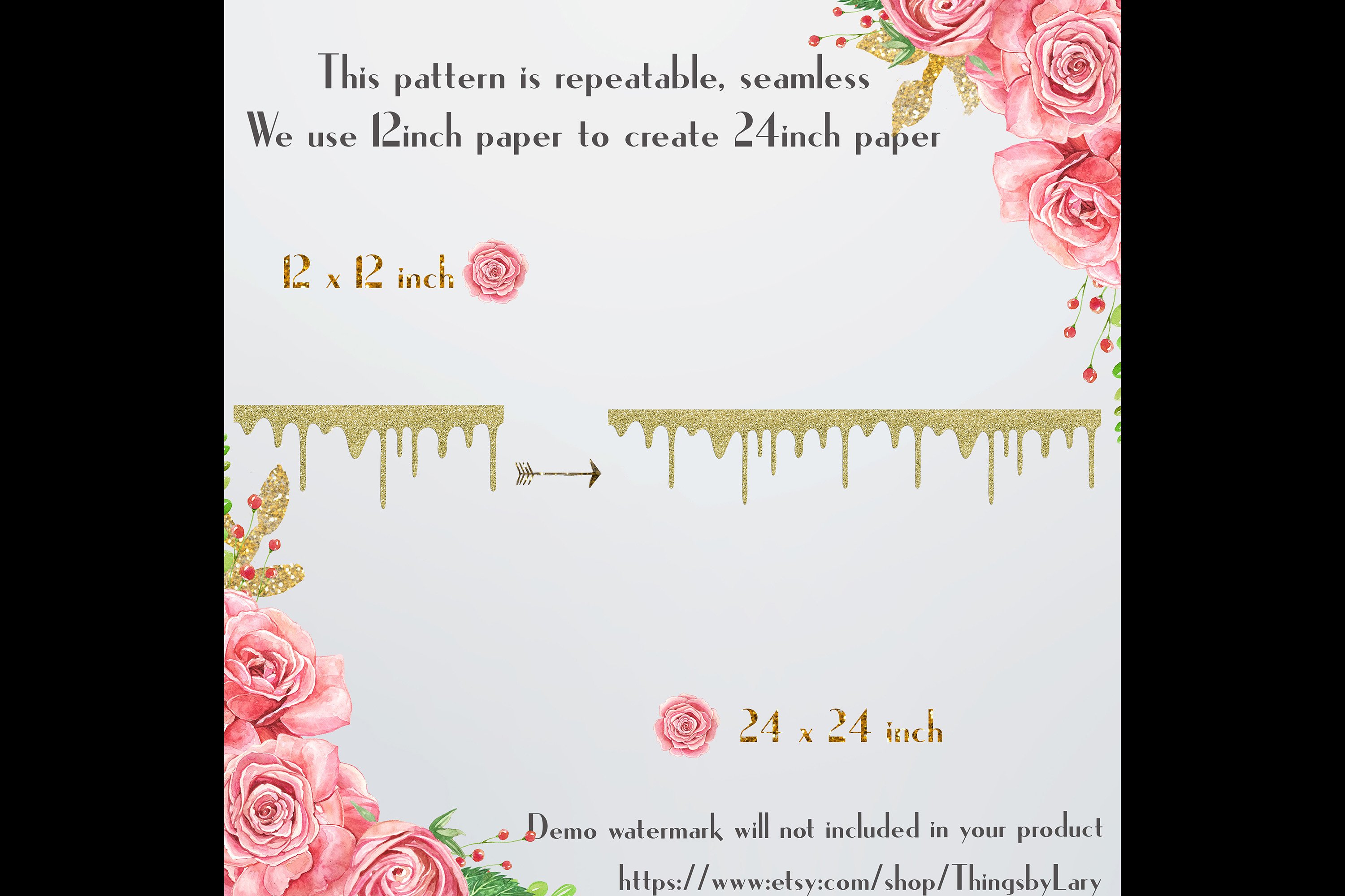 16 Seamless Glitter Dripping Melted Overlay Images 16 Colors (720950 ...