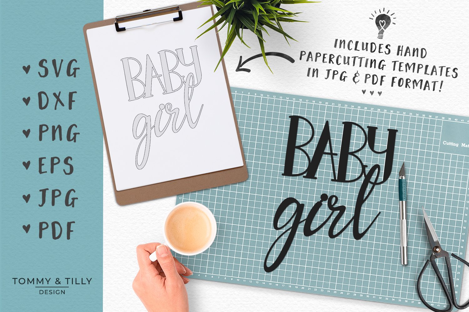 Baby Girl x 3 - SVG DXF PNG EPS JPG PDF Cutting File (89635) | SVGs ...