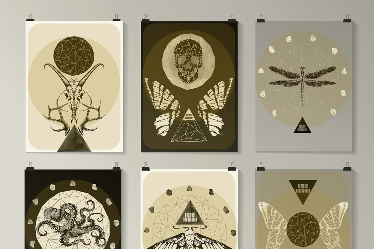 Gothic poster set (773725) | Illustrations | Design Bundles