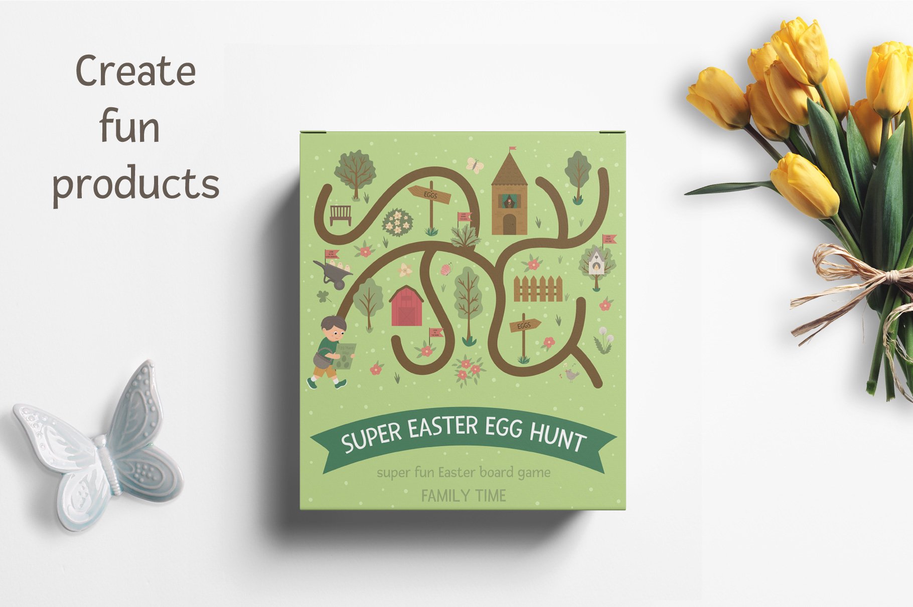 Easter egg hunt map creator (455055) | Illustrations | Design Bundles