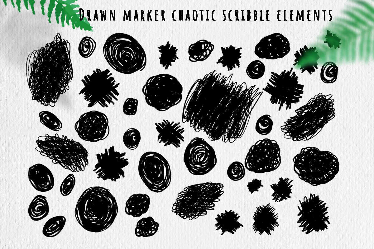 Drawn chaotic scribble shapes bundle (725826) | Objects | Design Bundles
