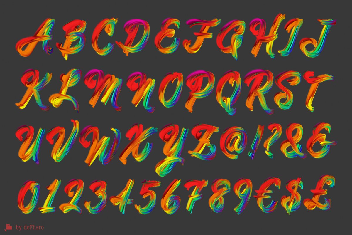 Multi-Brush Color Alphabet (118029) | Objects | Design Bundles