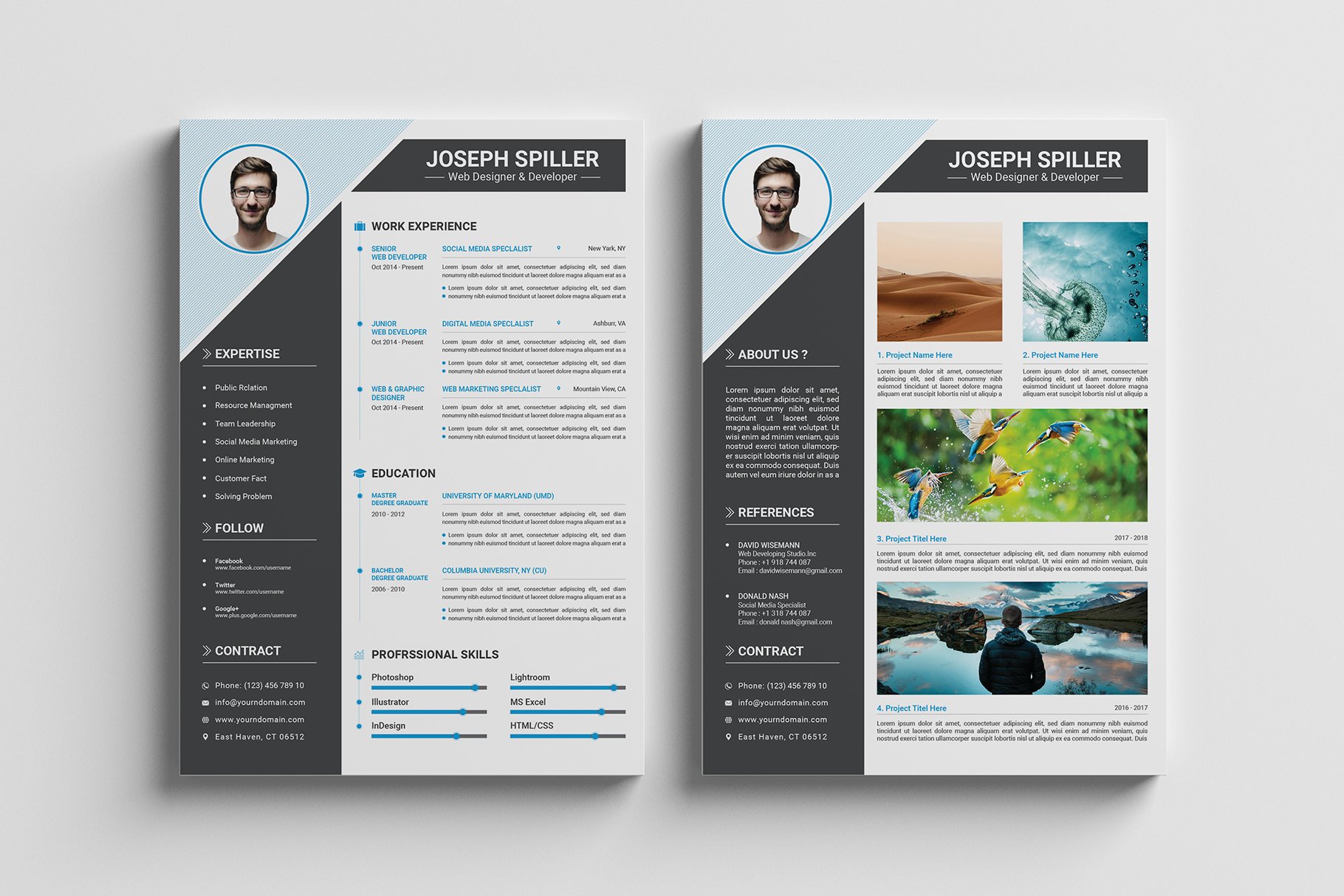 CV / resume cover letter and portfolio page template (711431) | Resume ...