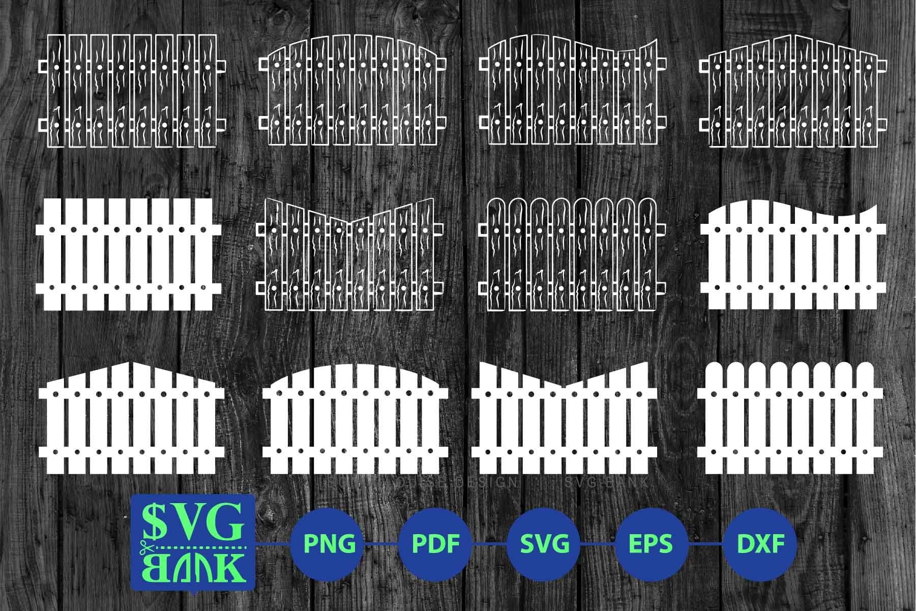 Fence SVG Wooden Fence Clipart collection (284668) | SVGs | Design Bundles