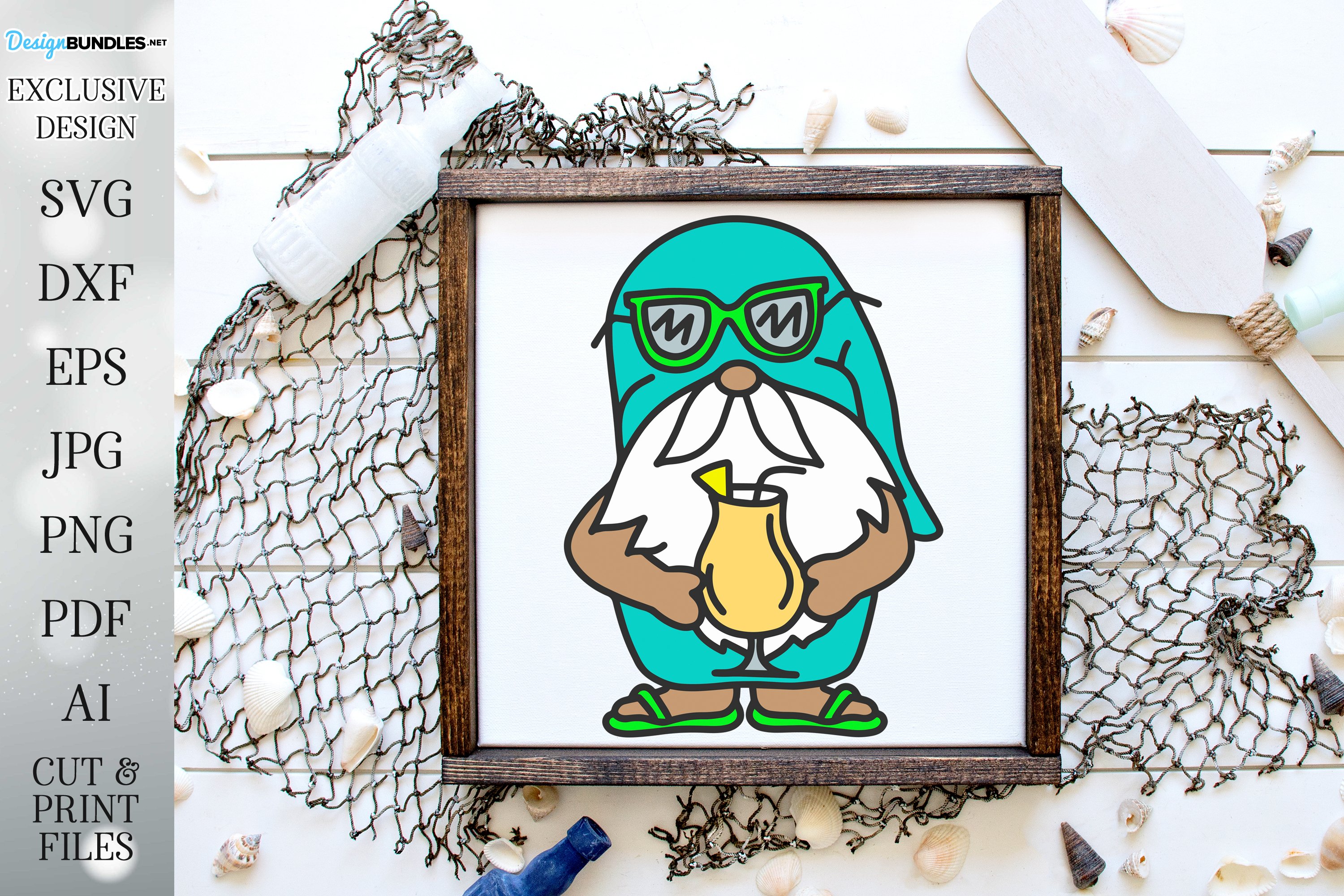 Summer Gnome - Cutting Files - Printables