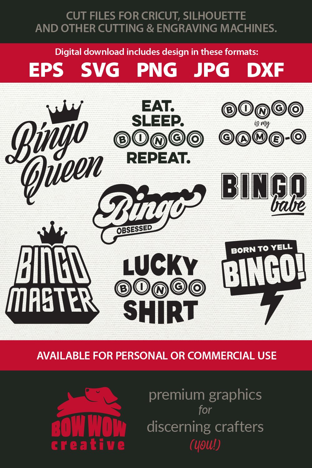 Bingo quotes bundle - SVG, EPS, JPG, PNG, DXF files (299731) | Cut ...