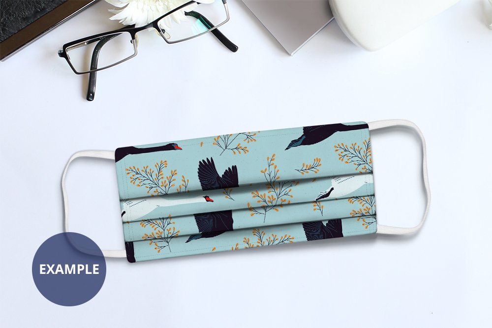 Accordion Face mask Mockup PSD, Layer style mask mockup PSD