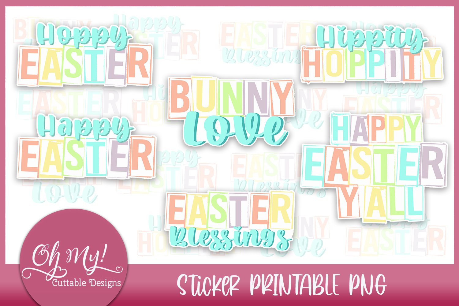 Easter Sticker Bundle Printable PNG Stickers 6 Designs (1276120 ...