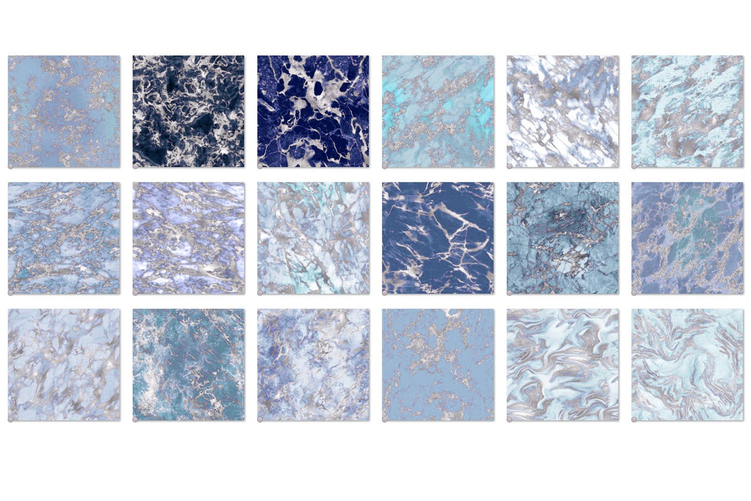 Blue and Silver Marble Digital Paper (580750) | Textures | Design Bundles
