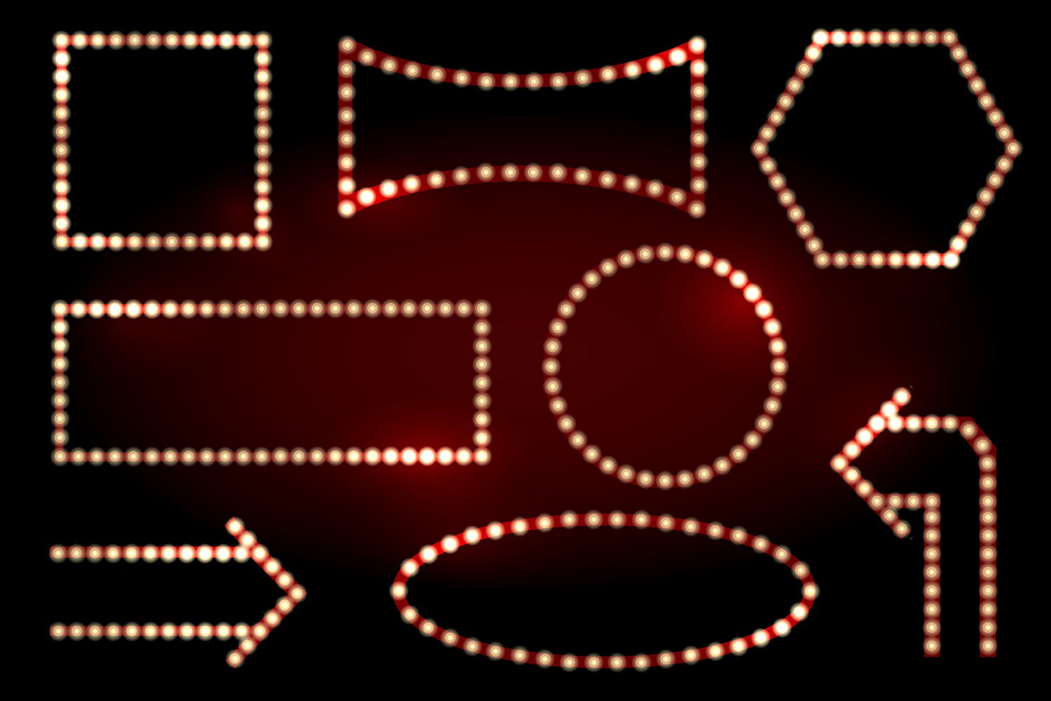 Lighting Bulbs Frame set (1282655) | Vectors | Design Bundles