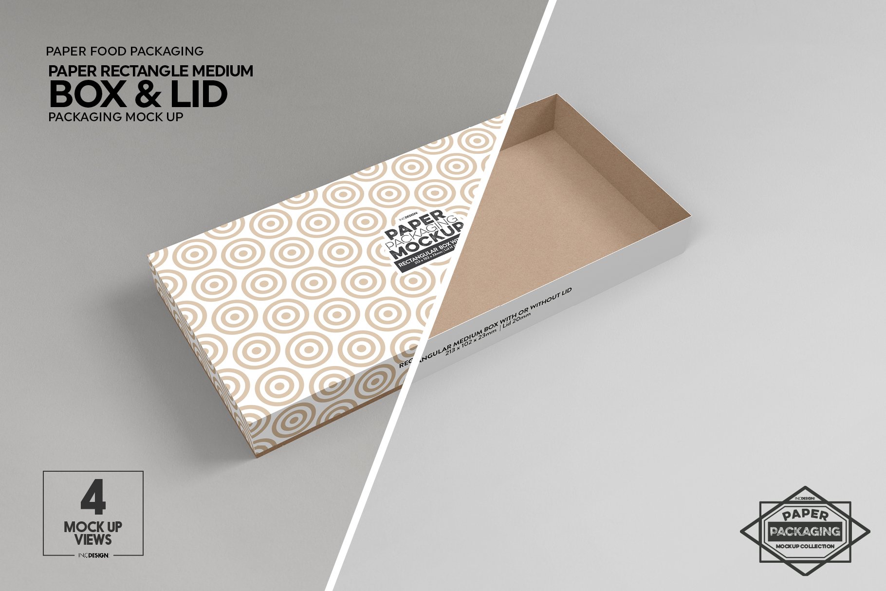 Medium Rectangle Paper Box and Lid Packaging Mockup (572190) | Branding ...