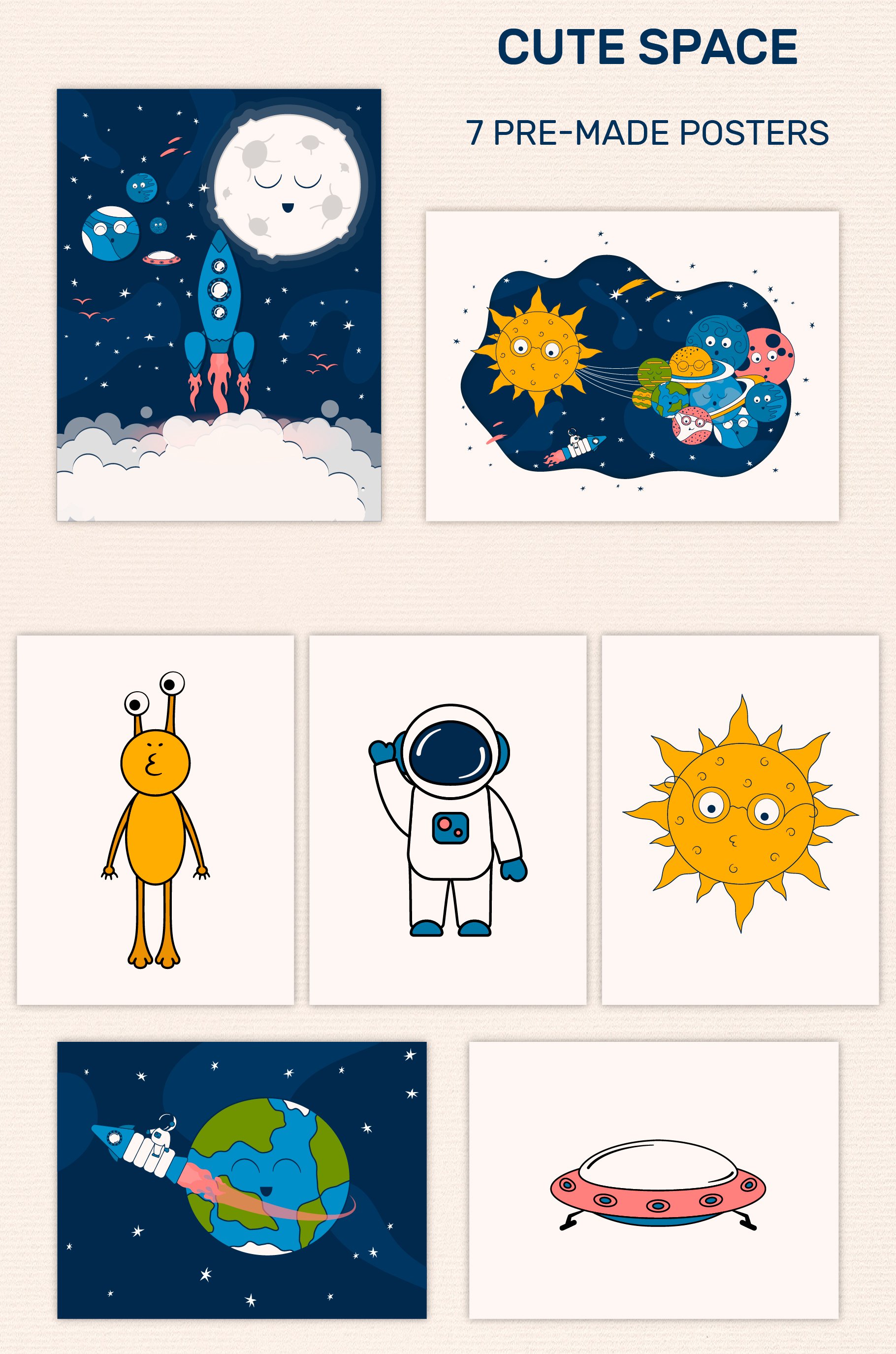 Cute Space collection (431263) | Illustrations | Design Bundles