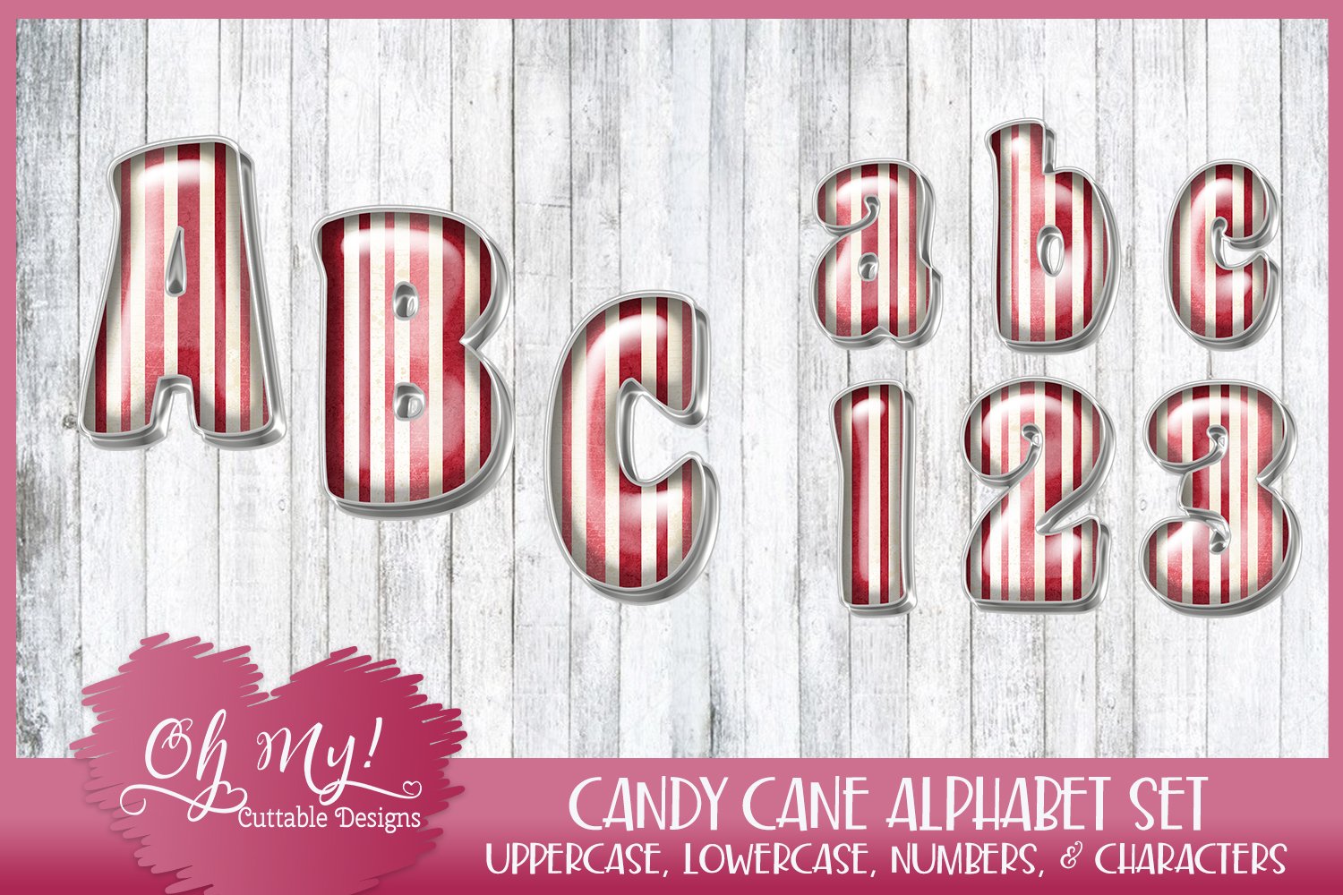 Candy Cane Alphabet Bundle Clipart Graphics (386573) | Alphabets ...