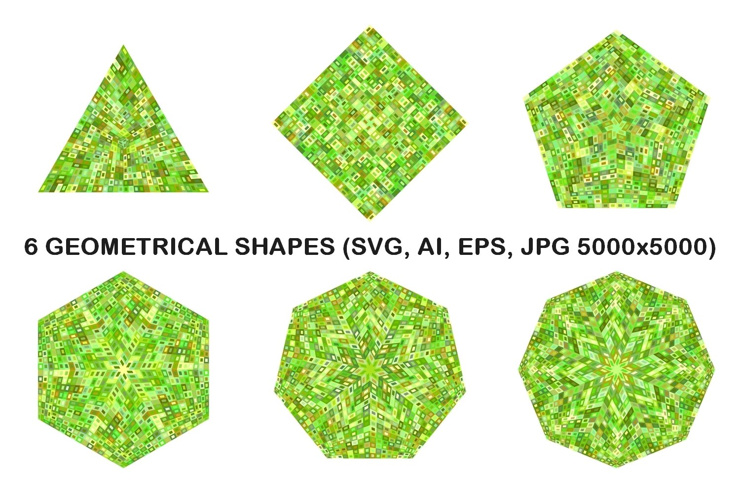 6 Mosaic Pattern Polygons (336392) | Elements | Design Bundles