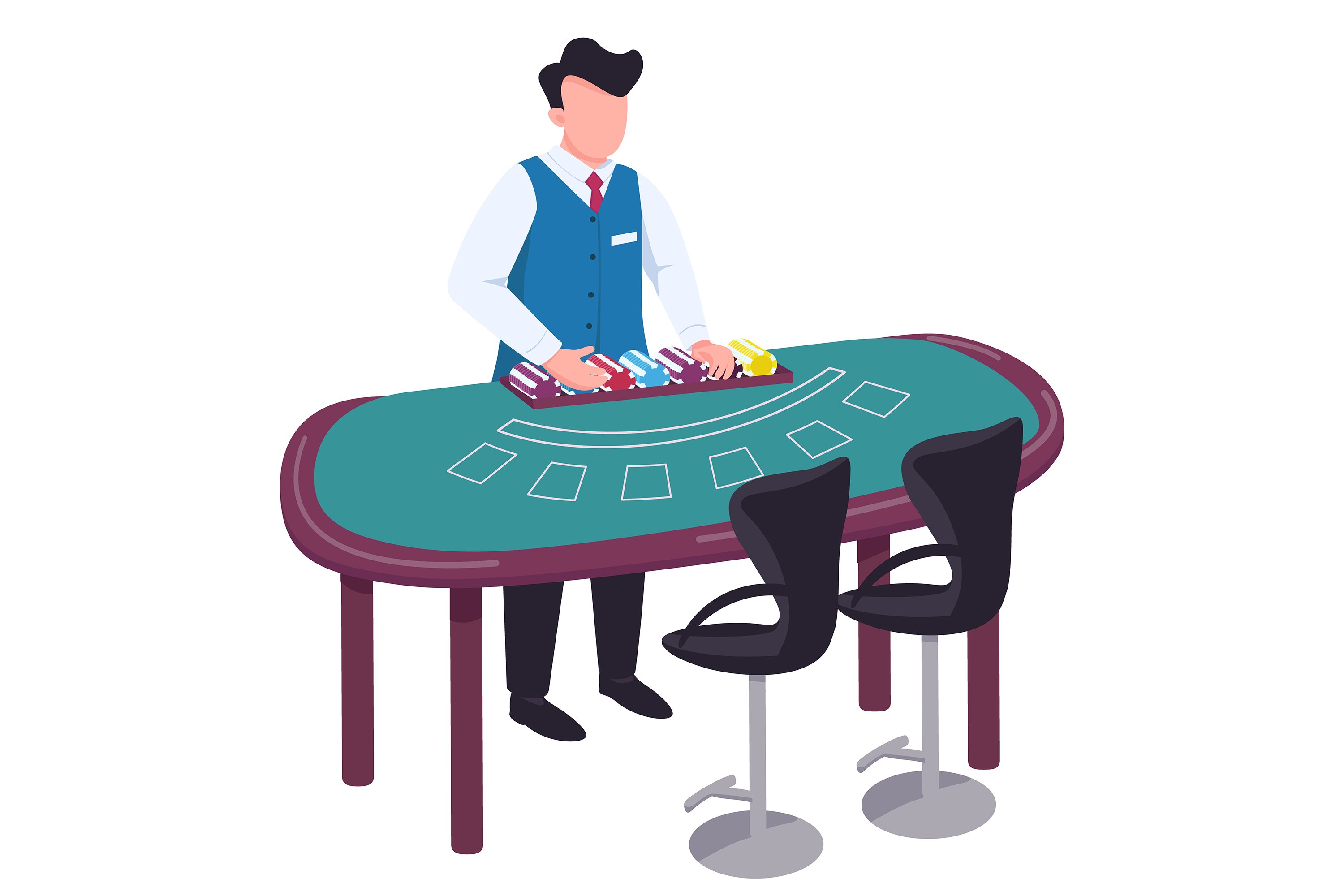 Dealer flat color vector faceless character (1256096) | Characters ...