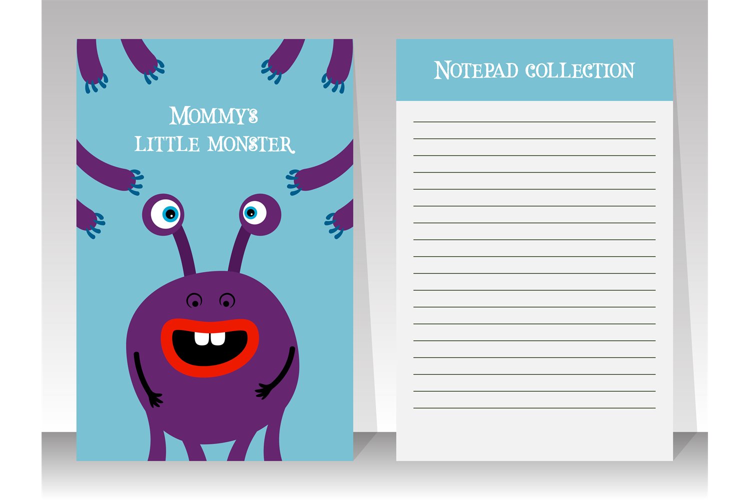Notebook template with cartoon monster (887603) | Illustrations ...