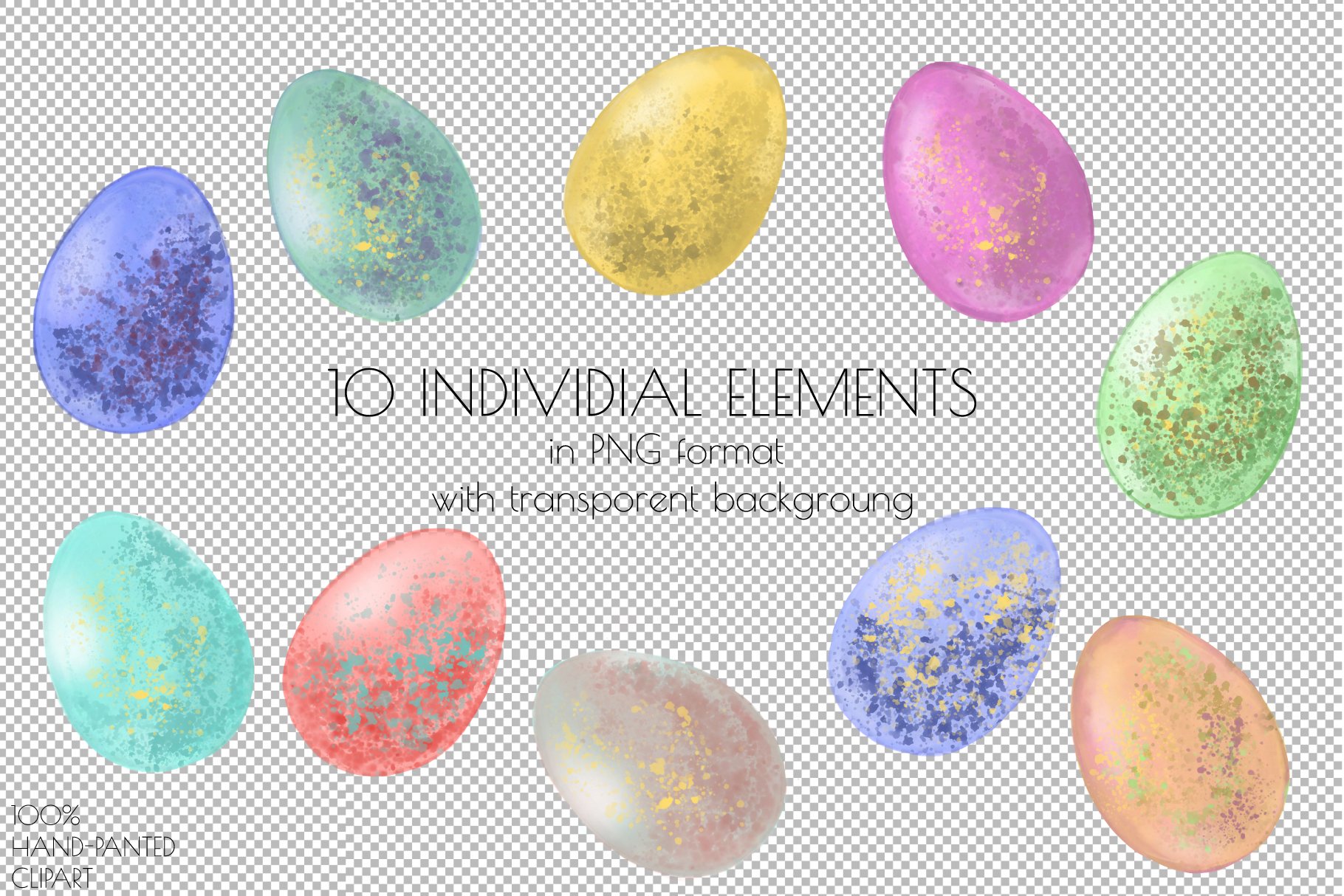 Easter Clipart,Watercolor Clipart,Easter Eggs Clipar (1171299 ...