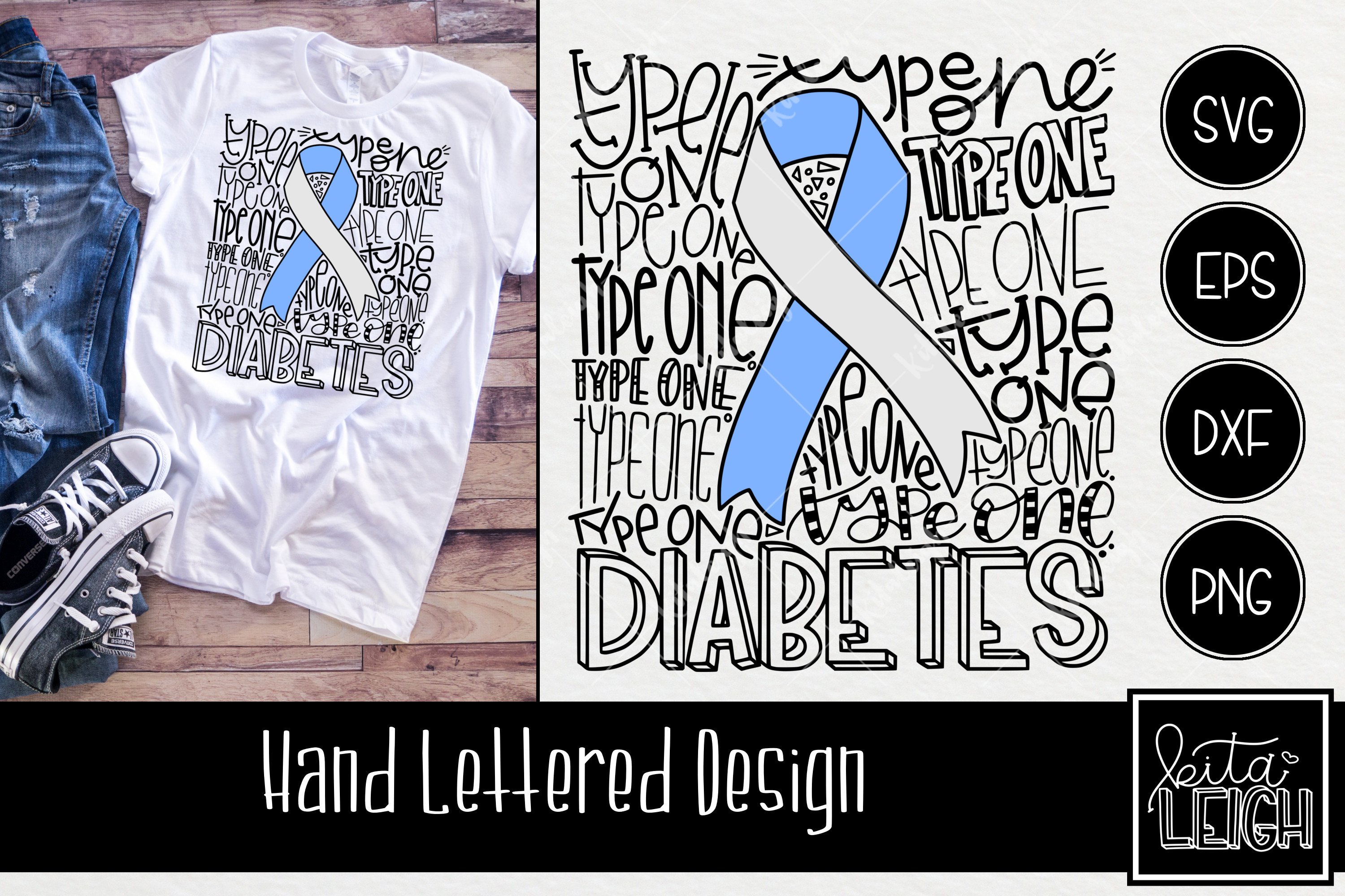 Type 1 Diabetes Awareness Typography (327086) | Hand Lettered | Design ...