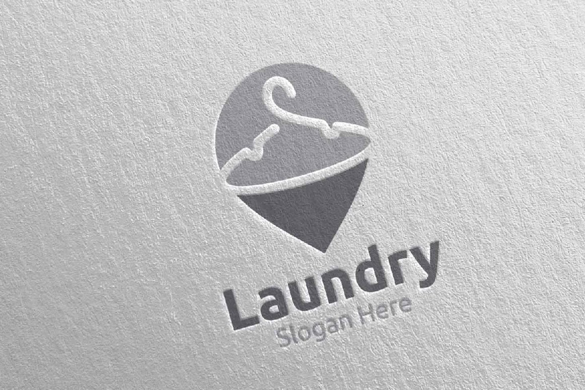 Pin Laundry Dry Cleaners Logo 1 (841529) | Logos | Design Bundles