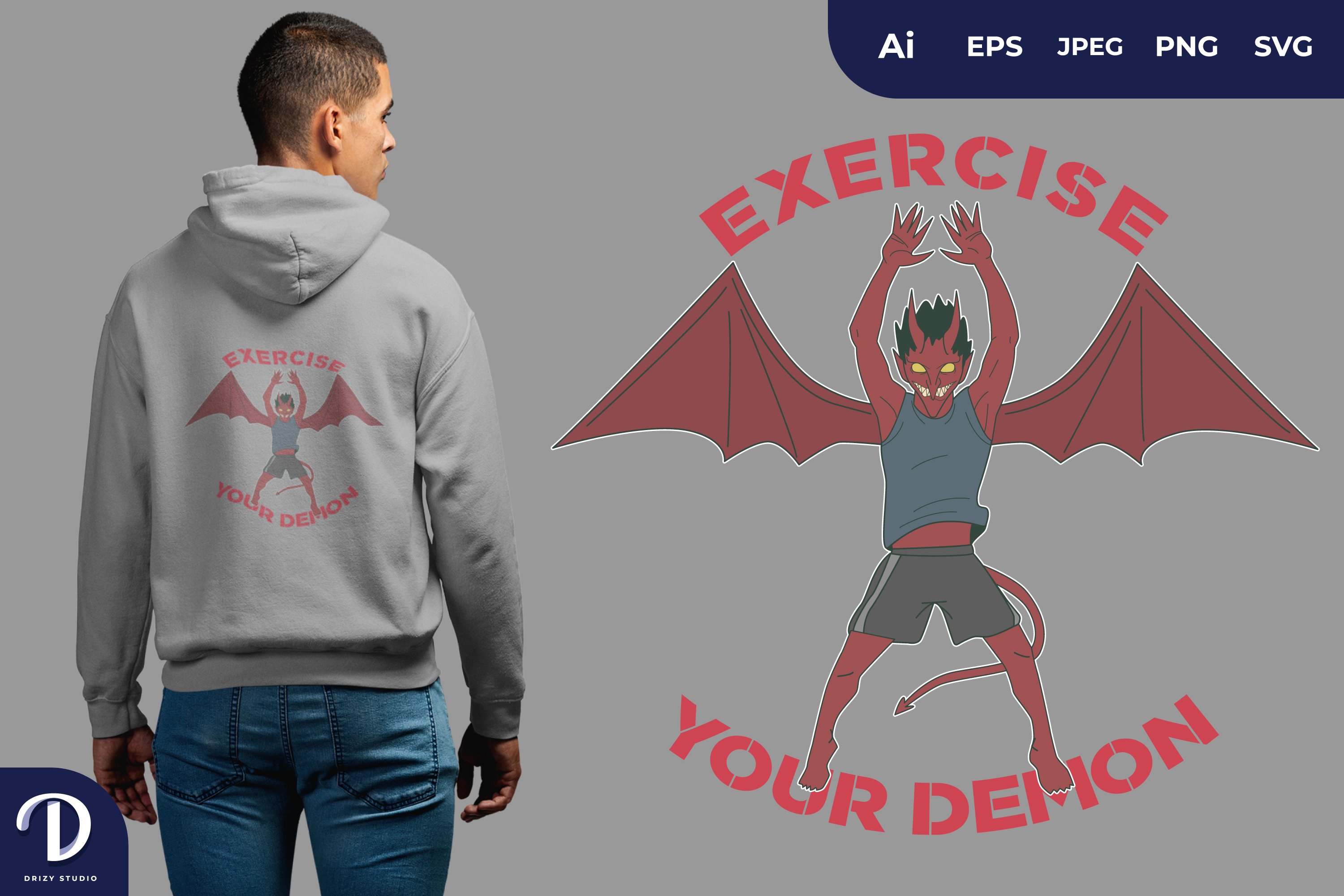 Exercise Your Demon for T-Shirt Design (1256565) | Illustrations ...